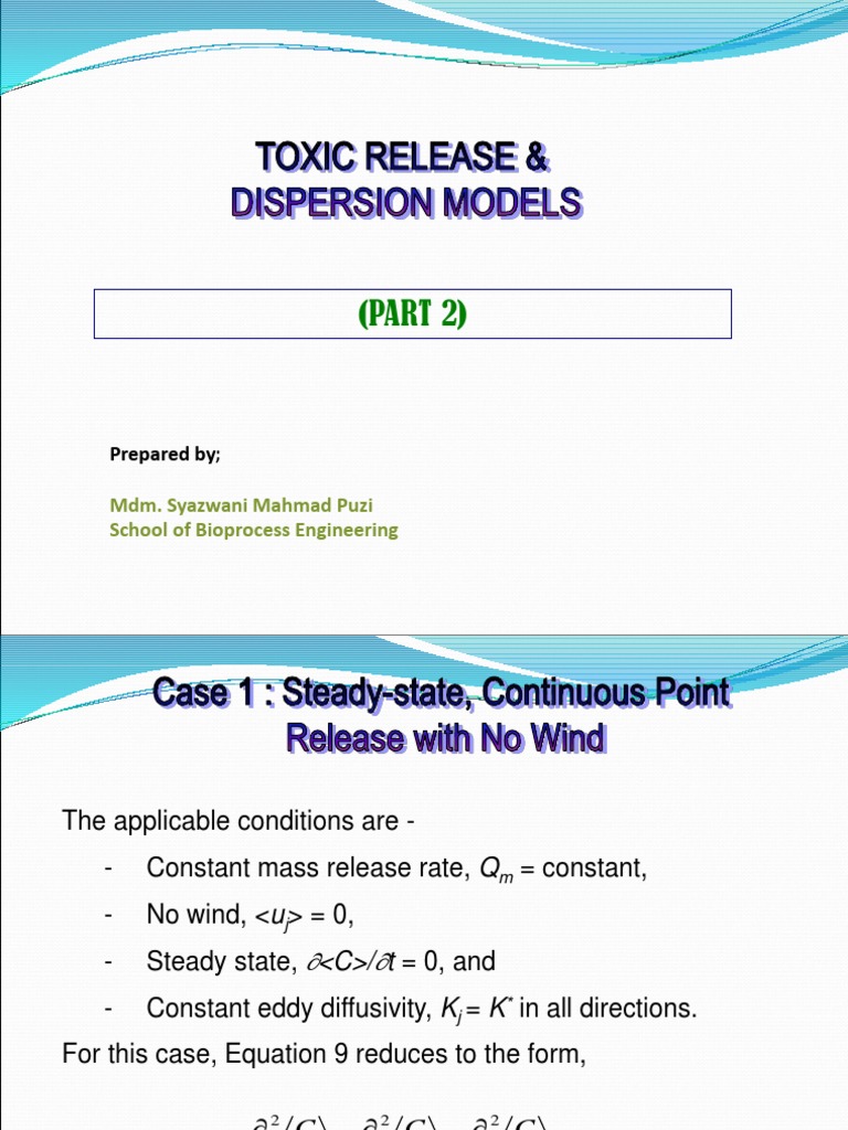 Analysis of Atmospheric Dispersion Models for Continuous and Puff Releases of Pollutants Under ...