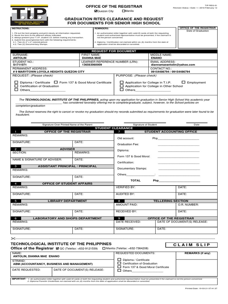 Students Clearance | PDF | Identity Document | Government