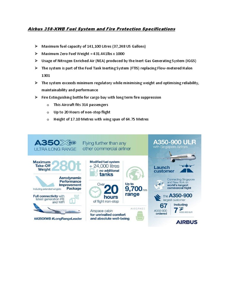 Airbus A350-XWB Fuel & Fire Specs | PDF | Science & Mathematics | Computers