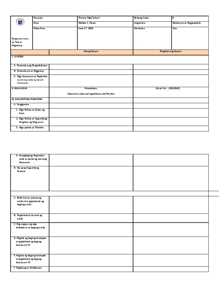 Esp 9 DLL 2019-2020 | PDF