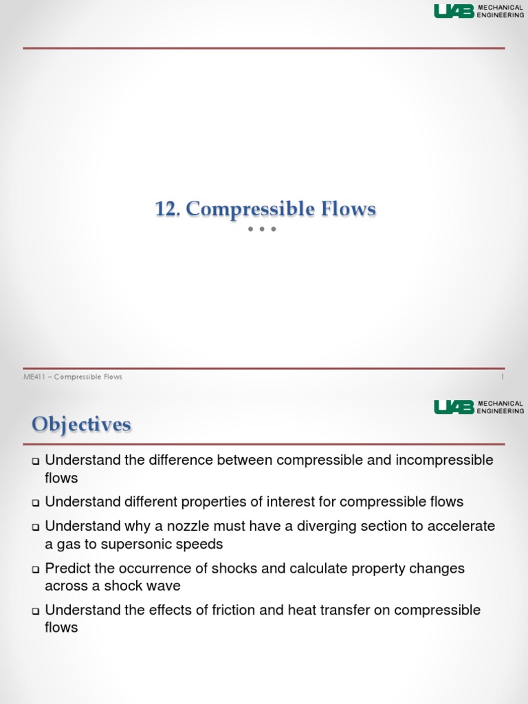 ME411 - Compressible Flows 1 | PDF | Compressible Flow | Fluid Dynamics