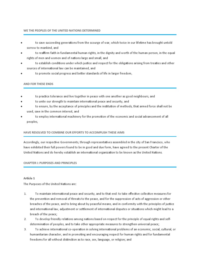 UN Charter | PDF | United Nations General Assembly | United Nations