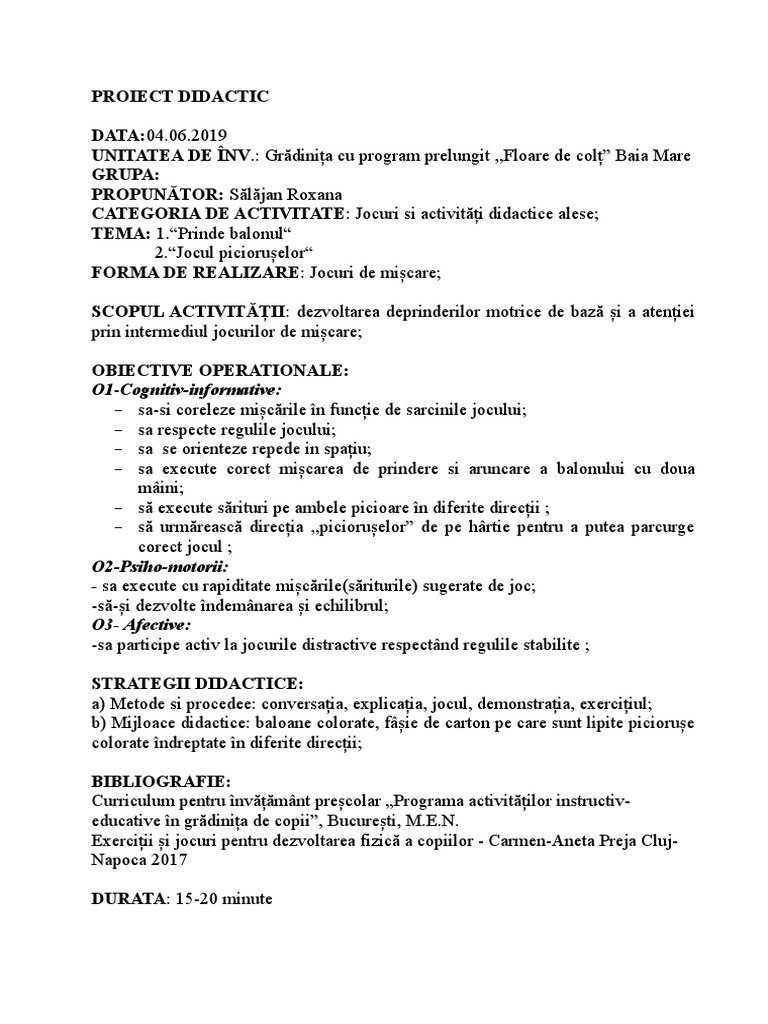 Plan de Lectie | PDF