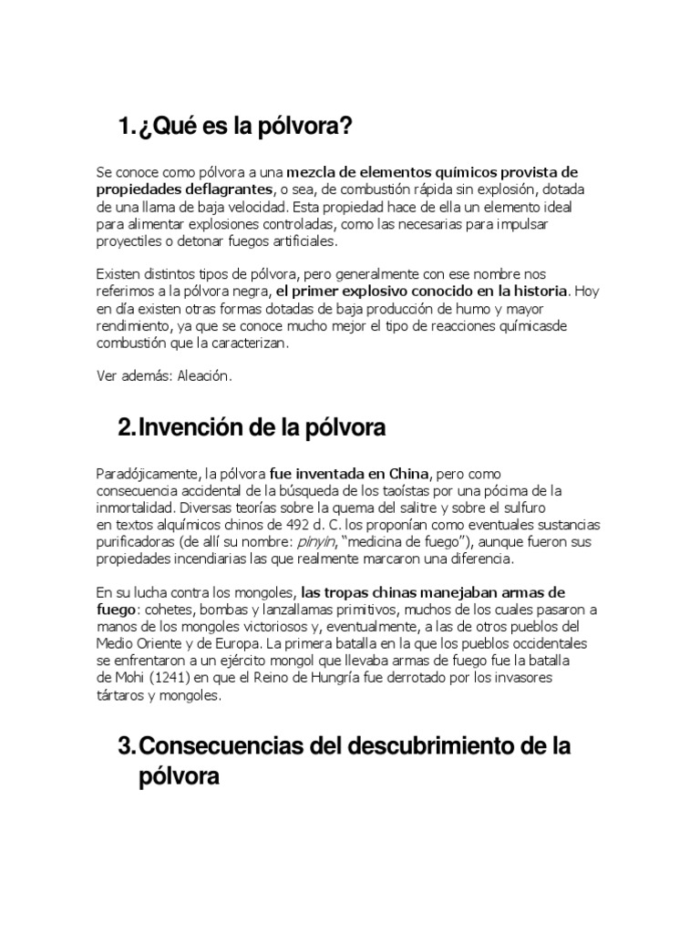 La Polvora | PDF | Pólvora | Química