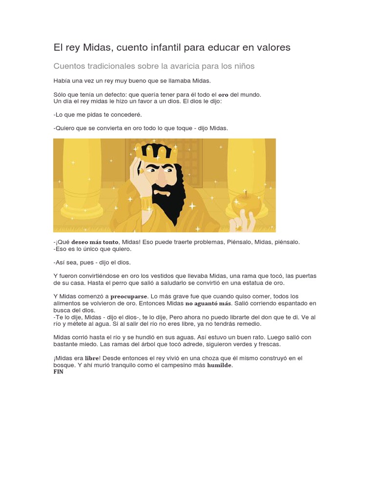 Cuento El Rey Midas | PDF