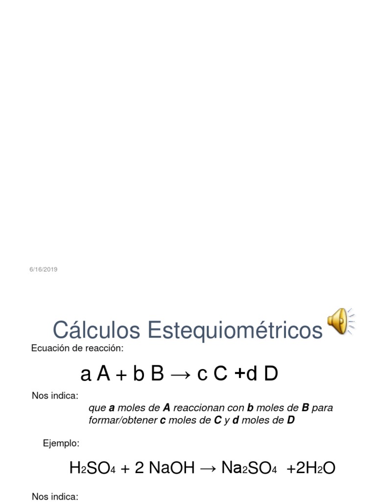 Calculos Estequiometricos | PDF | Ácido sulfúrico | Mole (Unidad)
