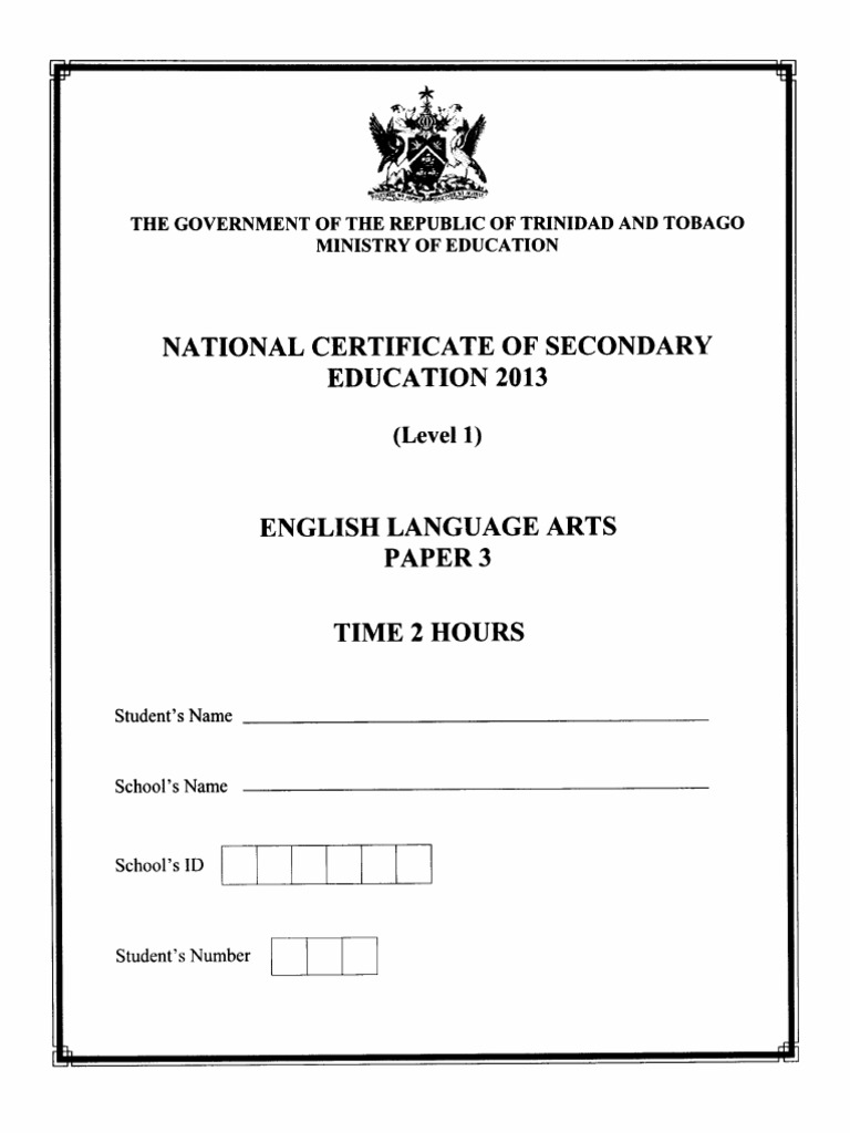 NCSE Language Arts - Paper III PDF | PDF | Question | Poetry