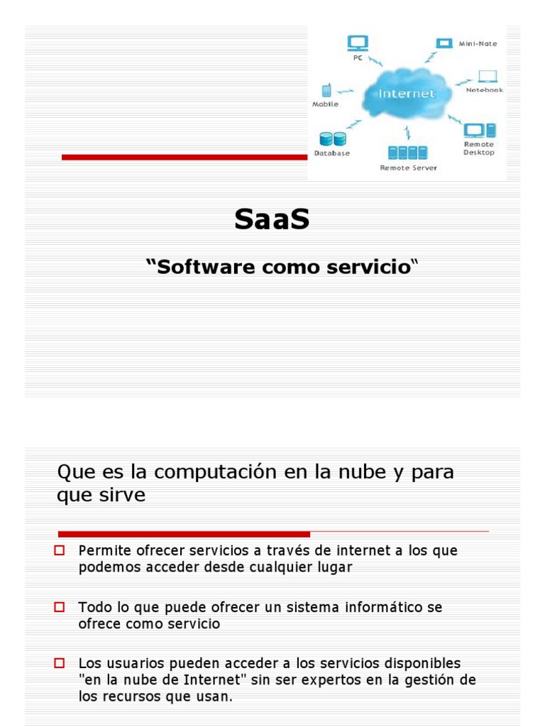 Nube Saas | PDF | Software como servicio | Computación en la nube