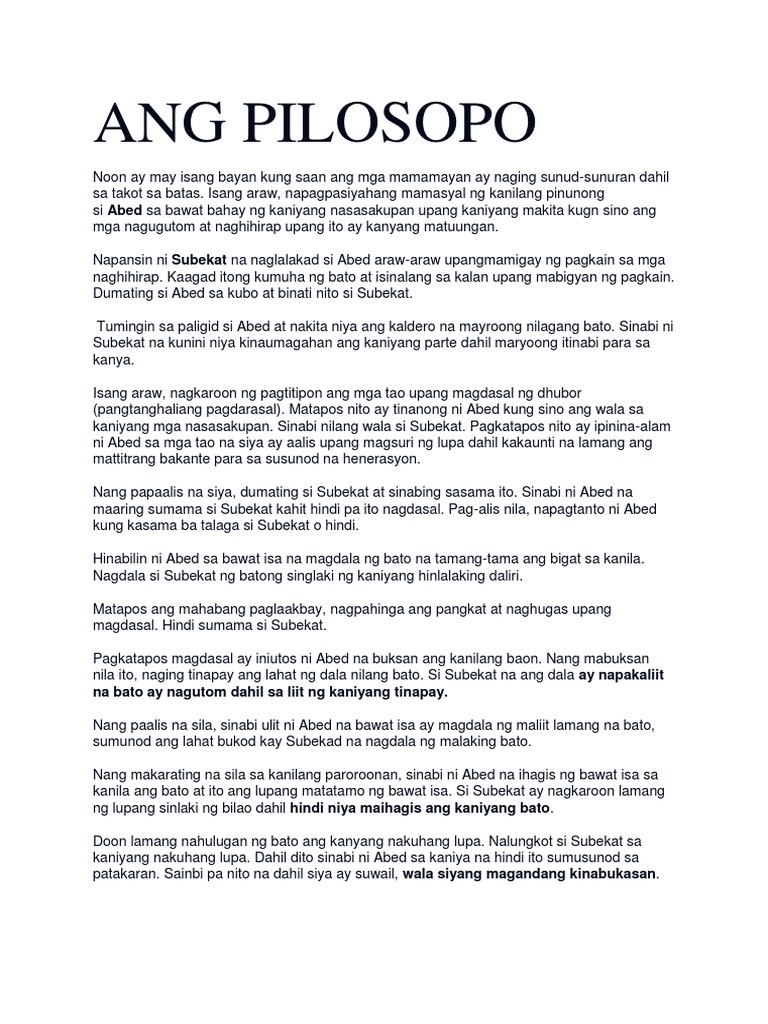 Ang Pilosopo | PDF