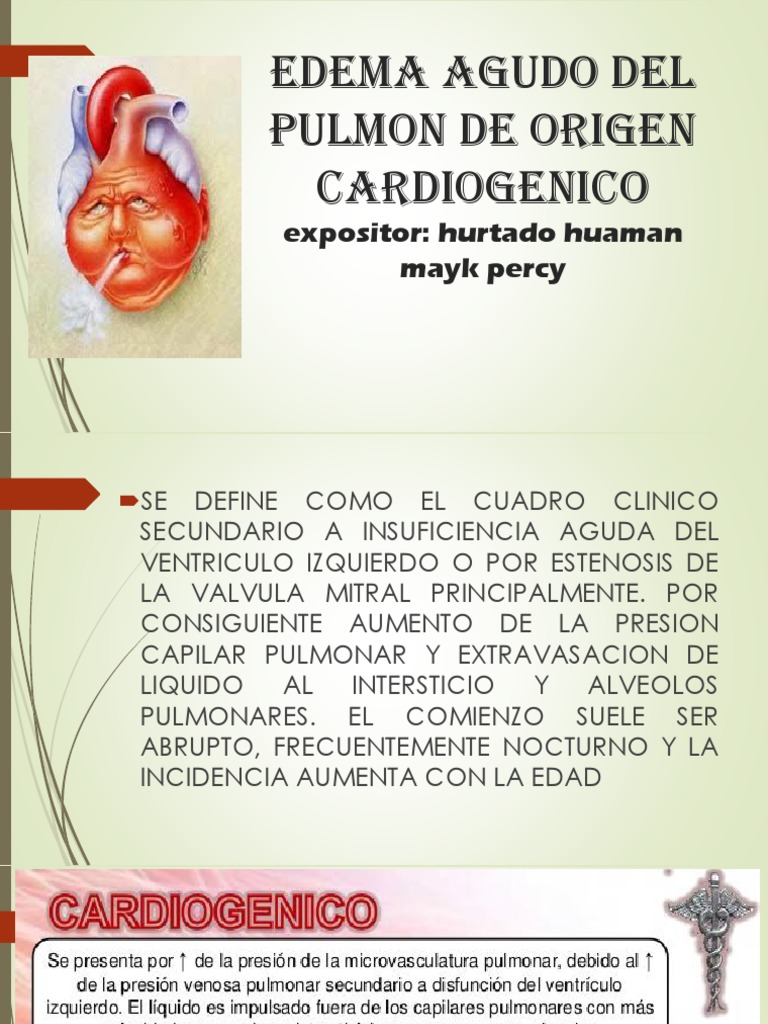 Edema Agudo Del Pulmon de Origen Cardiogenico | PDF | Insuficiencia ...