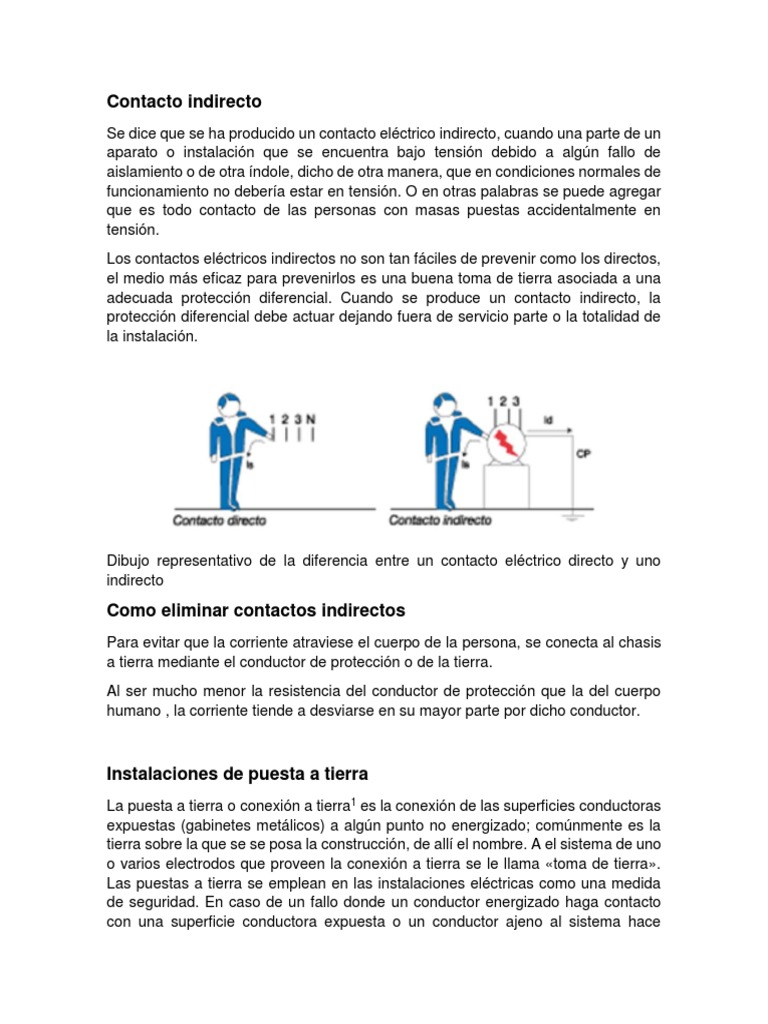 Electrotecnia Contacto Indirecto | PDF | Componentes eléctricos ...