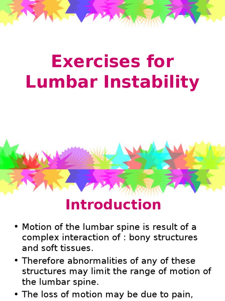 PHTH 302 Exercises For Lumbar Instability Presentation | PDF | Abdomen ...