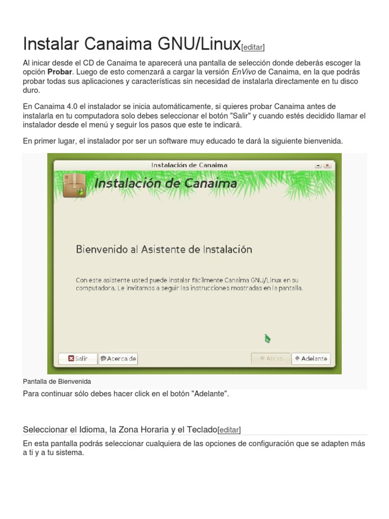 Guía de Instalación de Canaima GNU/Linux | PDF | Teclado | Usuario ...