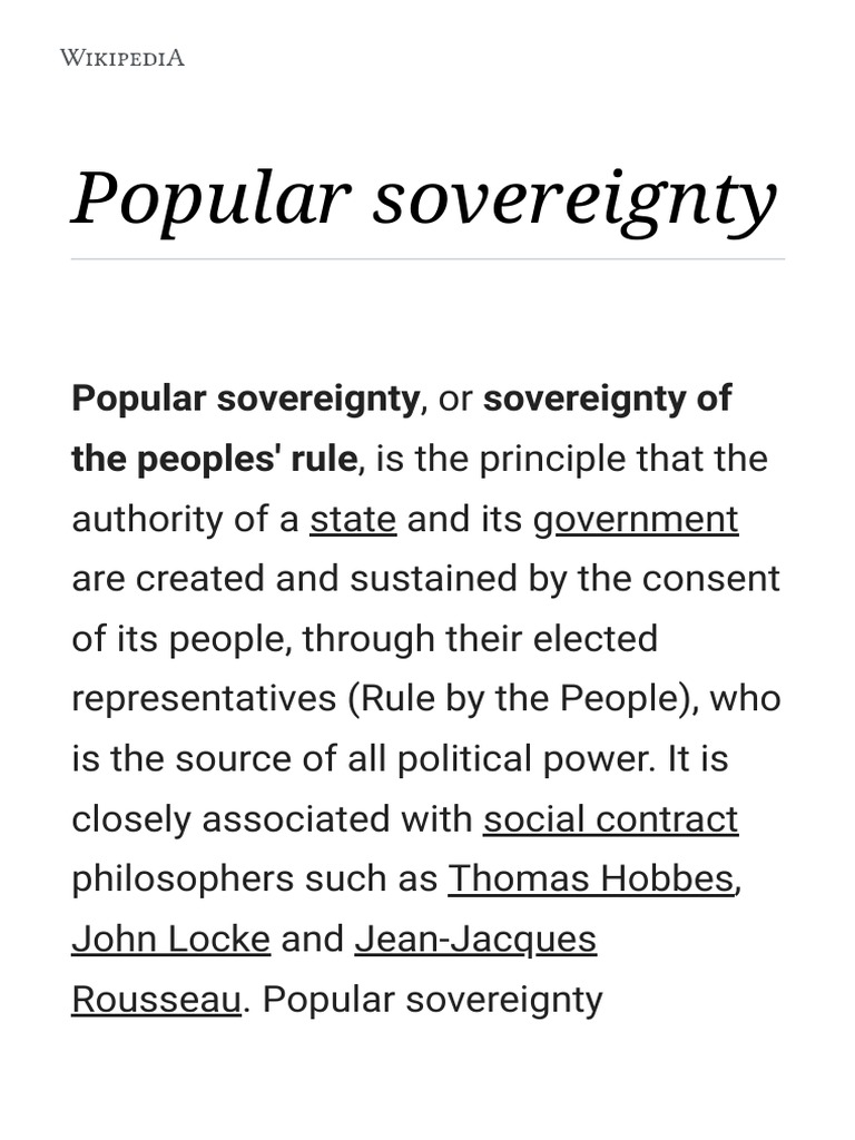 Popular Sovereignty: Popular Sovereignty, or Sovereignty of The Peoples ...