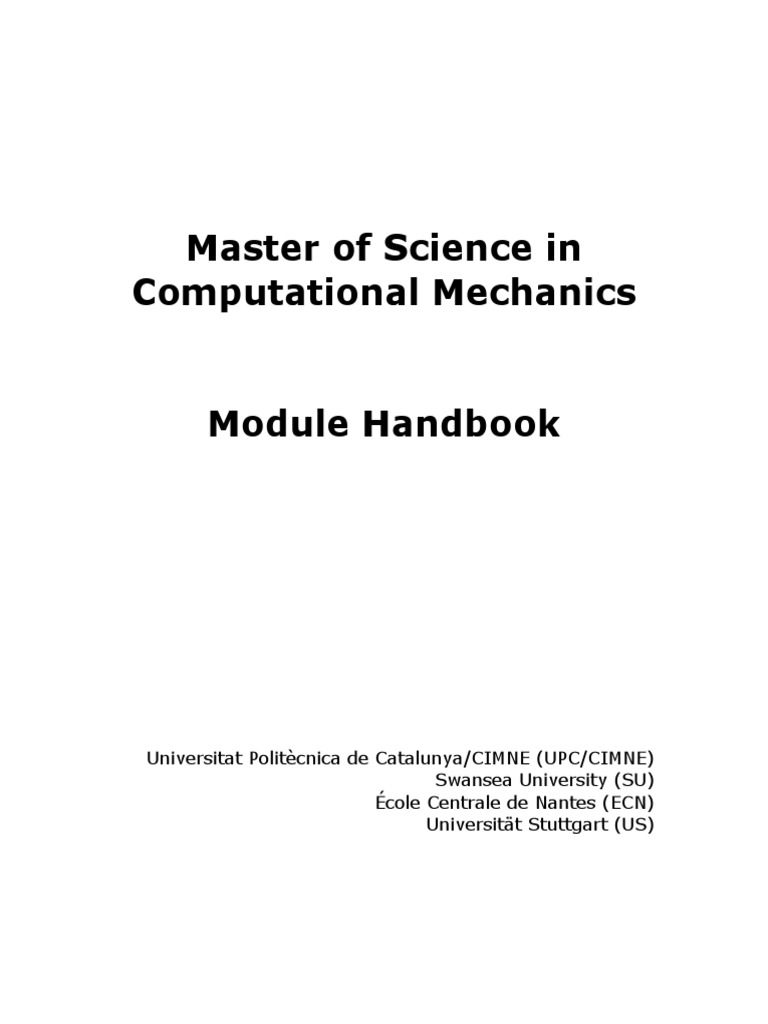 Master of Science in Computational Mechanics Module Handbook | PDF | Academic Degree | Thesis