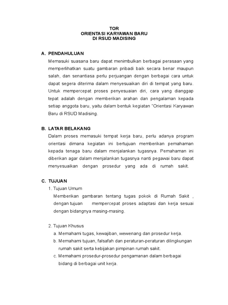 Orientasi Karyawan Baru RSUD Madising | PDF | Karier & Perkembangan ...