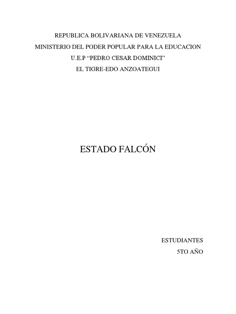 Estado Falcon | PDF | Venezuela | Energía y recursos