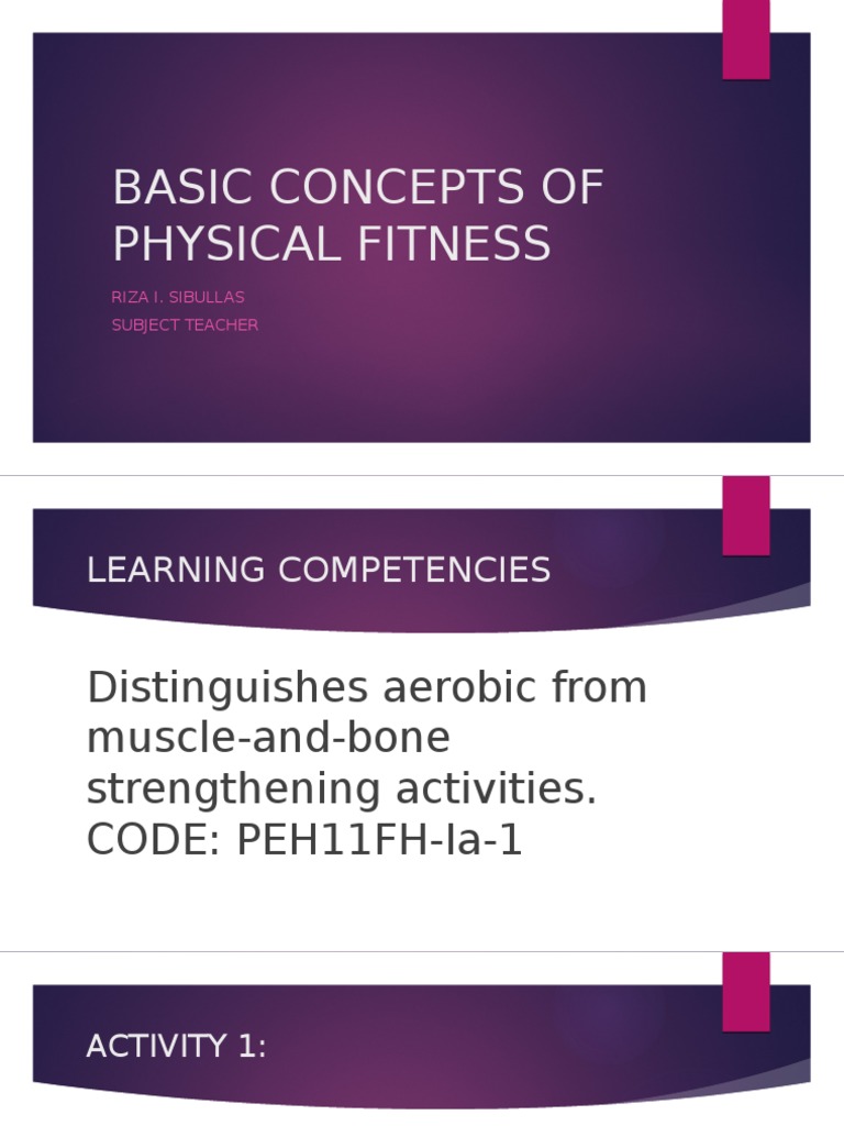 Basic Concepts of Physical Fitness | PDF | Physical Fitness | Aerobic ...