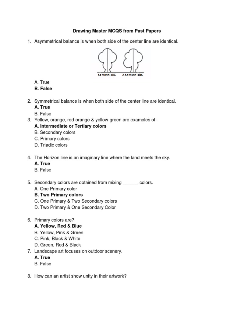 Drawing Master MCQS PDF | PDF | Composition (Visual Arts) | Color