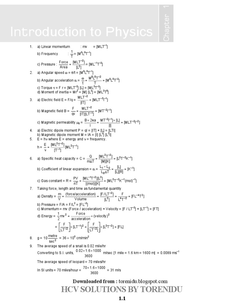 01.introduction To Physics PDF | PDF | Torque | Volt
