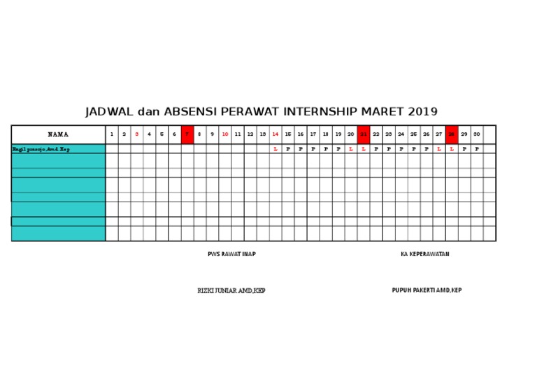 Absen Dan Jadwal Internship 2019 | PDF