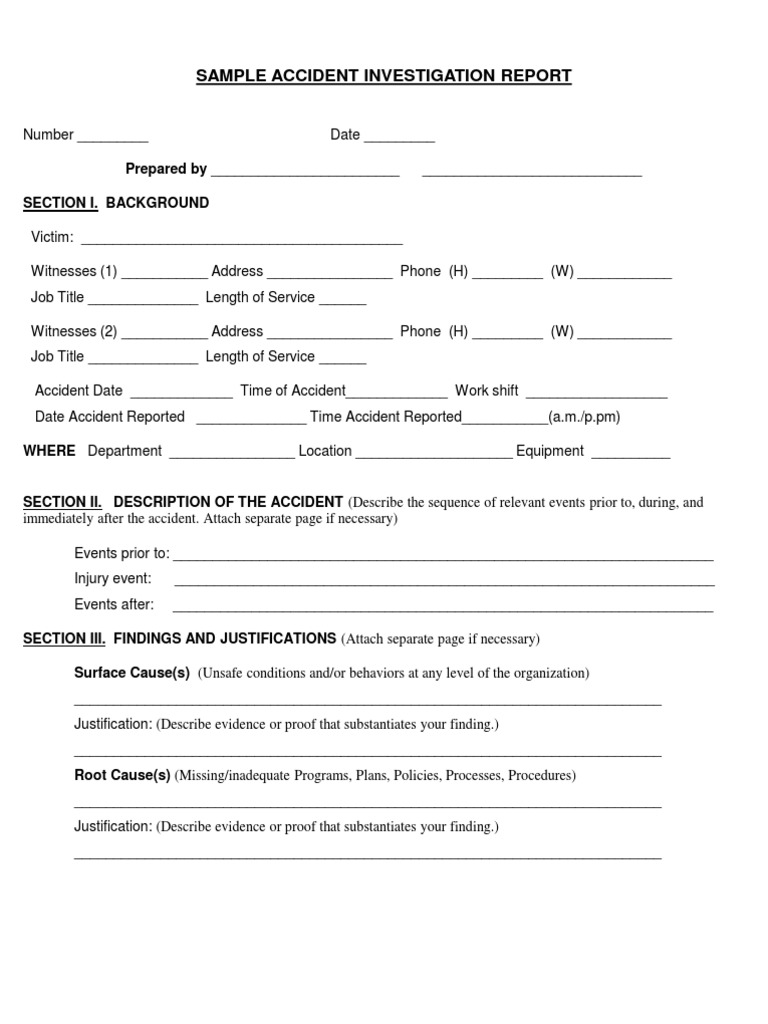 Sample Accident Investigation Report | PDF | Business