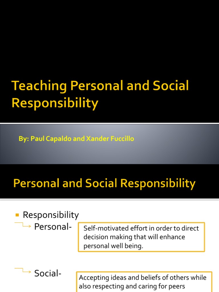 Teaching Personal and Social Responsibility | PDF