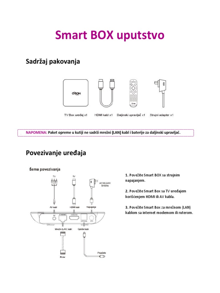 Orion Home Smart Box - Uputstvo Za Montere-Dopuna-New3 | PDF
