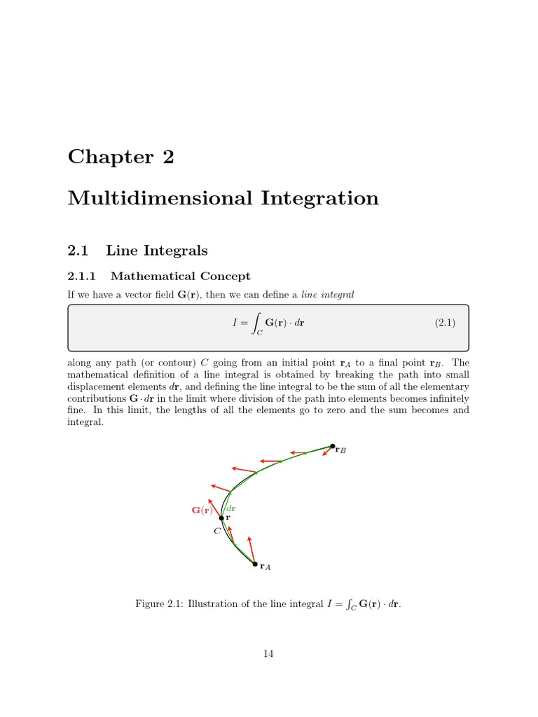 Multidimensional Integration: 2.1 Line Integrals | PDF | Integral ...