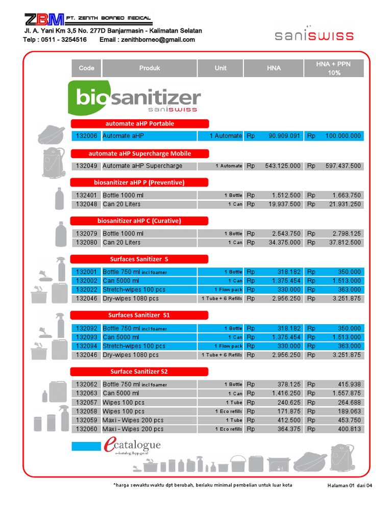 Zenith BM Price List Saniswiss | PDF | Nature