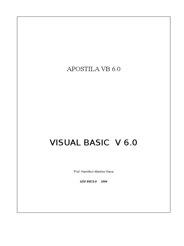 Apostila de VB6 - V2 | PDF | Janela (informática) | Microsoft Windows