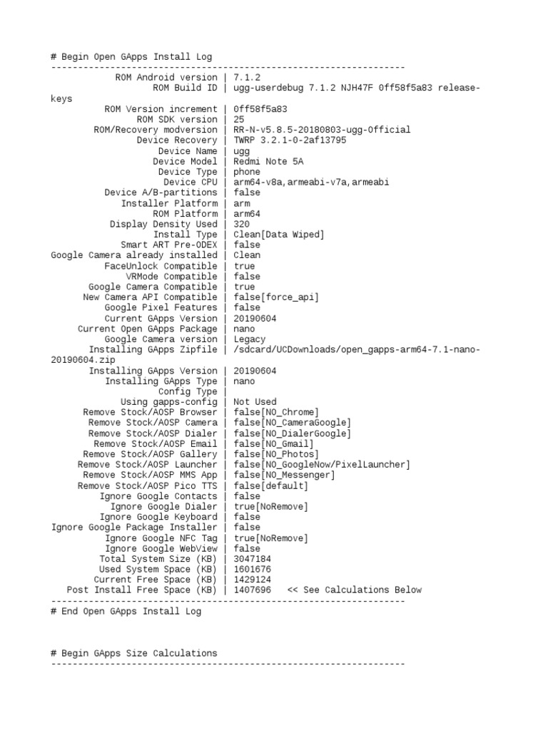 Open Gapps Log | Download Free PDF | Android (Operating System) | Software
