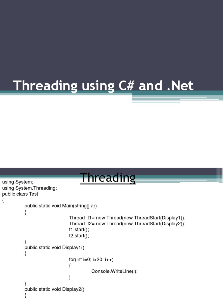 Multithreading in C# | Download Free PDF | Thread (Computing ...
