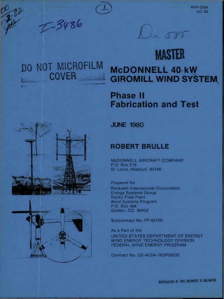 McDonnell Aircraft Tests 40-KW GIROMILL-1980 | PDF | Helicopter Rotor ...