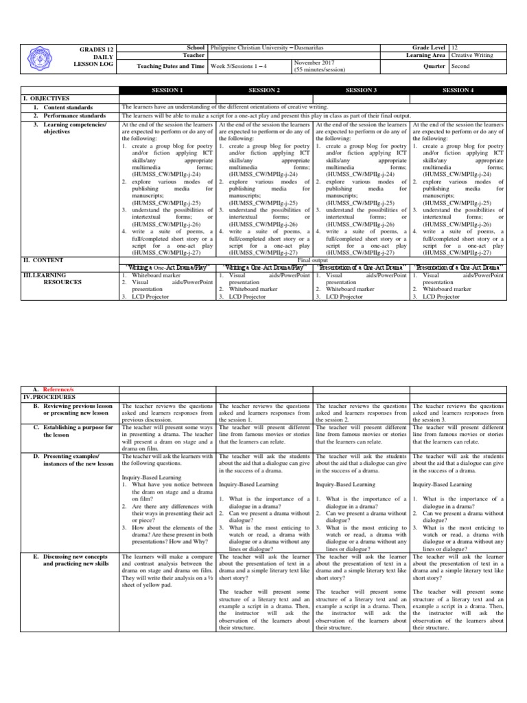 Week 5 DLL Creative Writing 2nd Quarter | PDF | Educational Technology | Writing