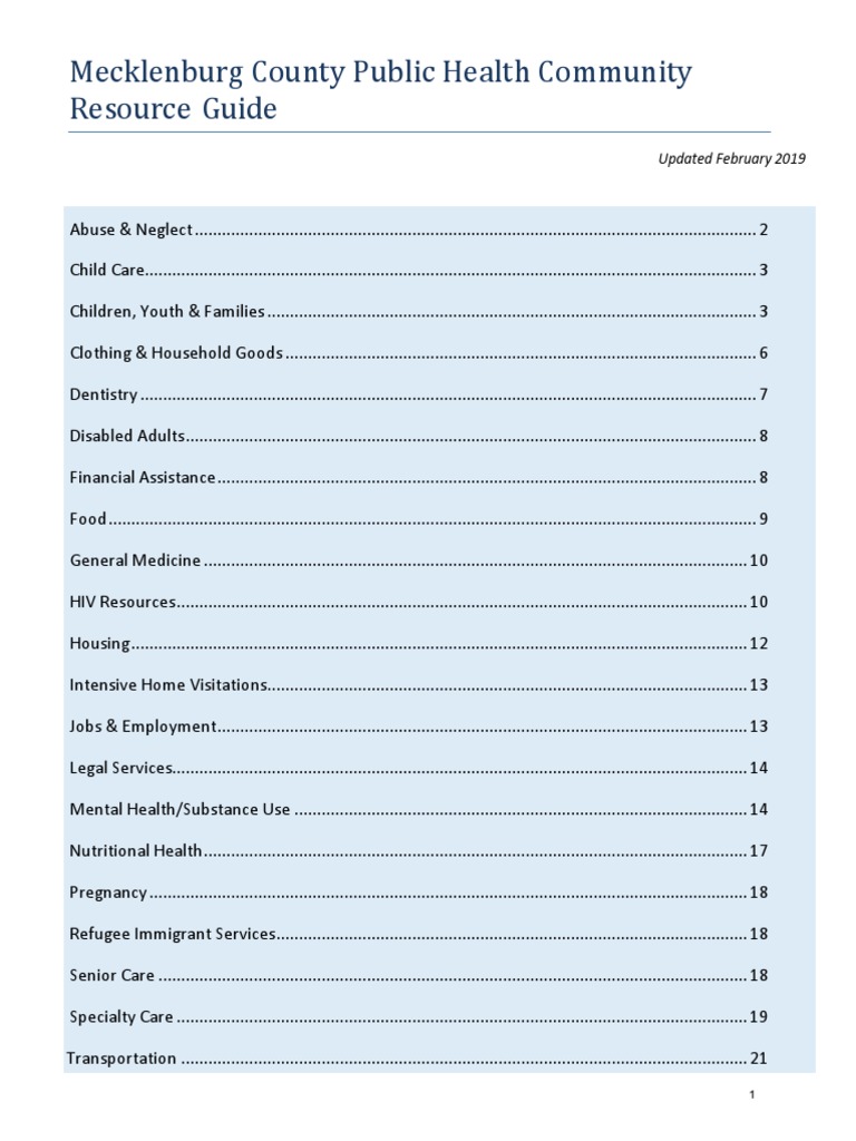Mecklenburg County Resource Guide | PDF | Charlotte | Child Abuse