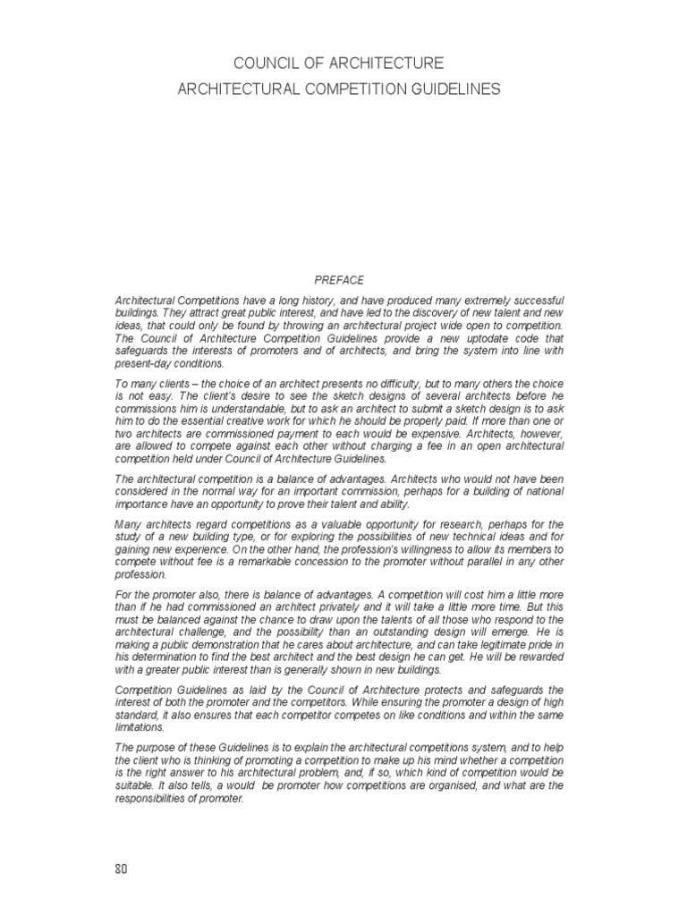 Council of Architecture Architectural Competition Guidelines | PDF ...