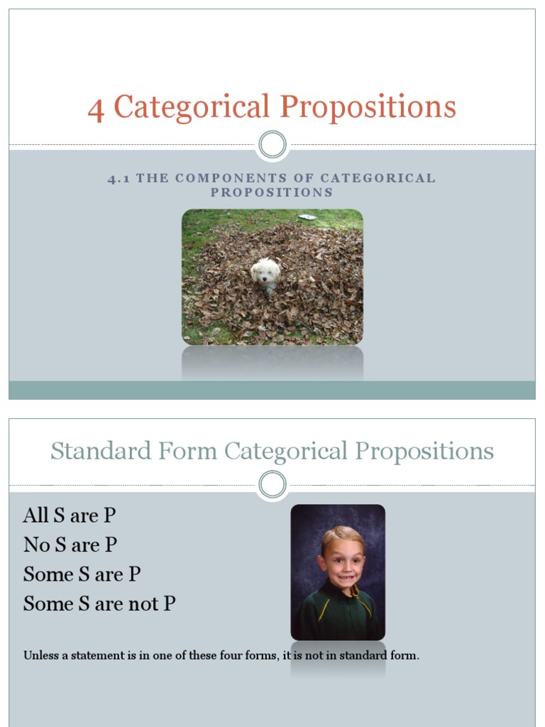 4.1 The Components of Categorical Propositions | PDF | Proposition ...
