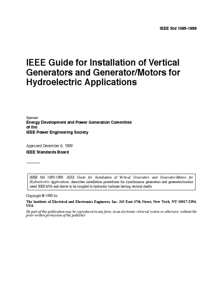 IEEE Guide For Installation of Vertical Generators and Generator/Motors ...
