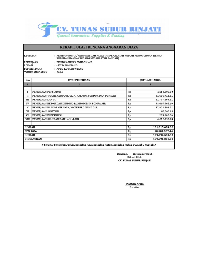 RAB & Back Up Tandon Air | PDF