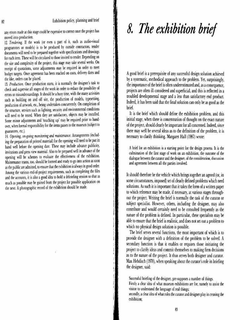 The Exhibition Brief | PDF | Curator | Design