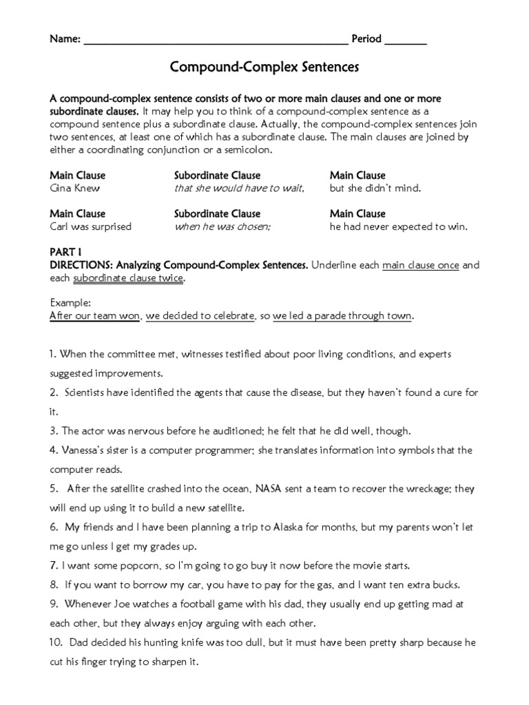 Analyzing Compound-Complex Sentences | PDF | Language Mechanics