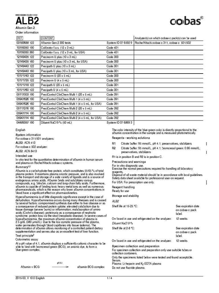 ALB2 | PDF | Chemistry | Medical Specialties
