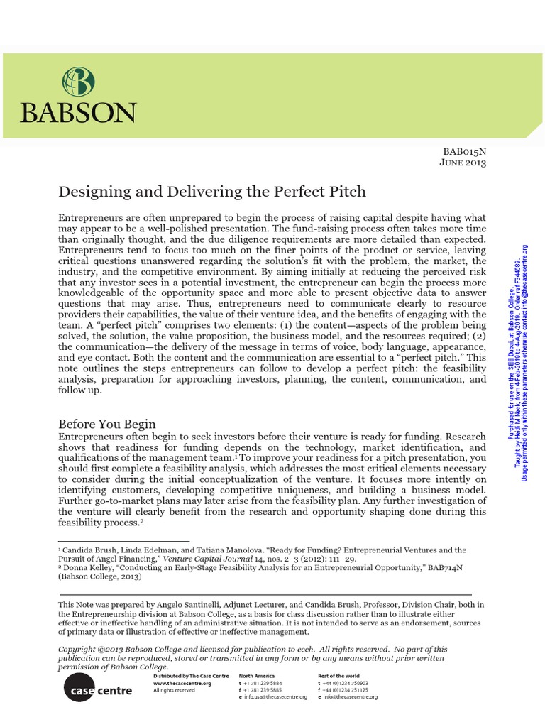 12 Designing and Delivering Perfect Pitch | PDF | Angel Investor ...