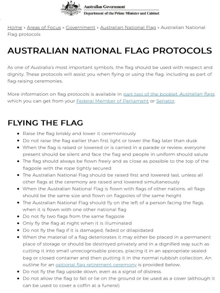 Australian Flag Protocols and Etiquette | PDF | Flag | National Symbols
