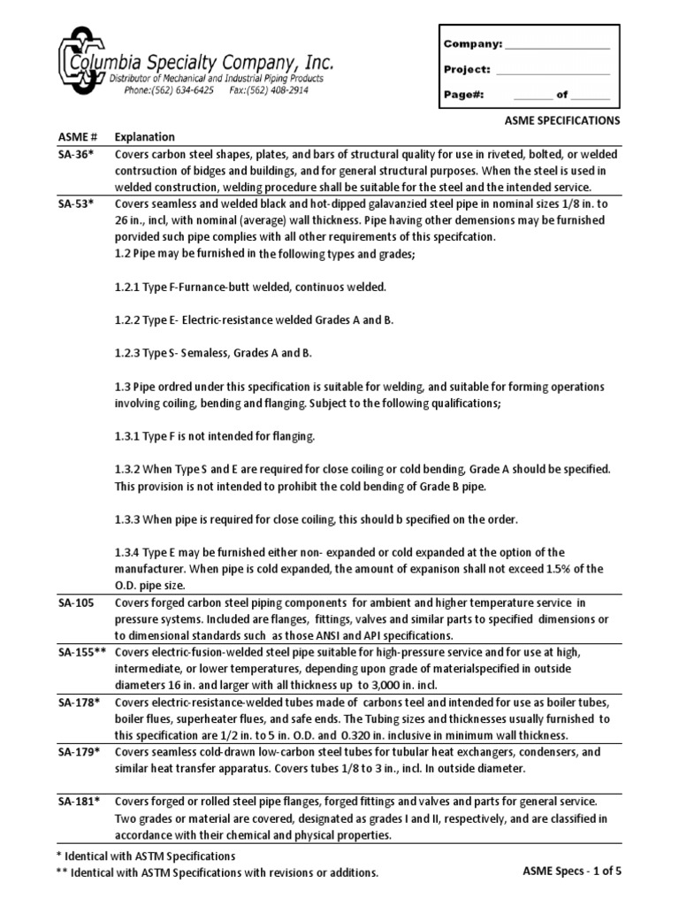 9-Csc Asme Specifications | PDF | Pipe (Fluid Conveyance) | Heat Treating