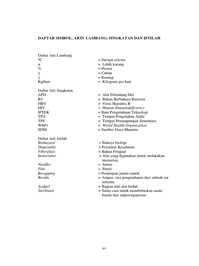Daftar Arti Lambang Dan Singkatan | PDF