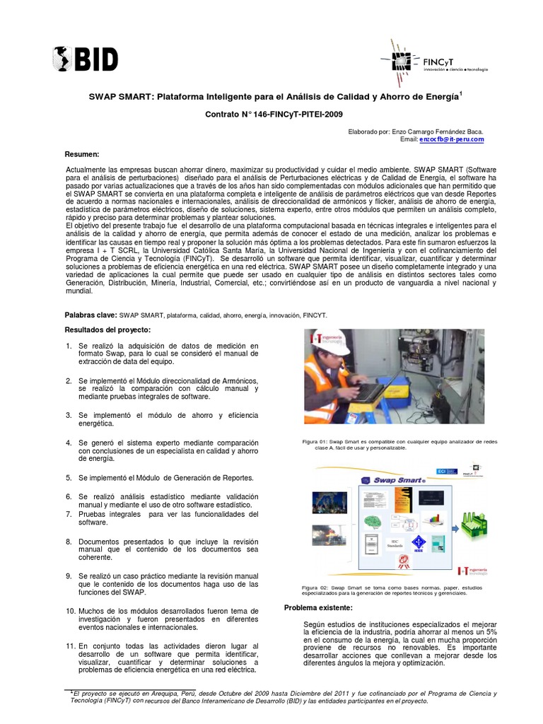 Plataforma SWAP SMART para Ahorro Energético | PDF | Uso eficiente de ...