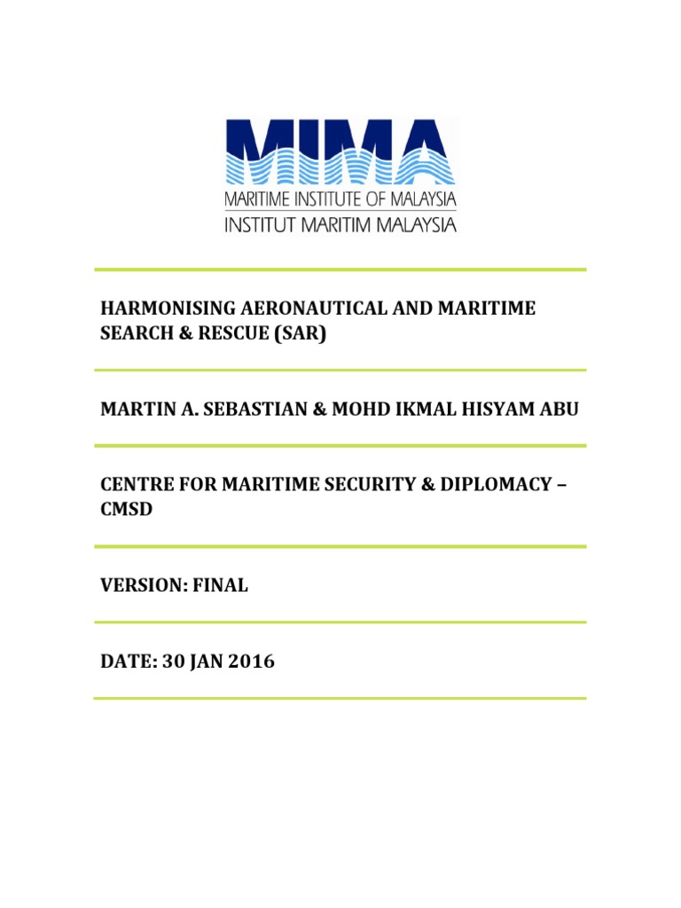 Harmonising Aeronautical and Maritime Search & Rescue (Sar) | PDF ...