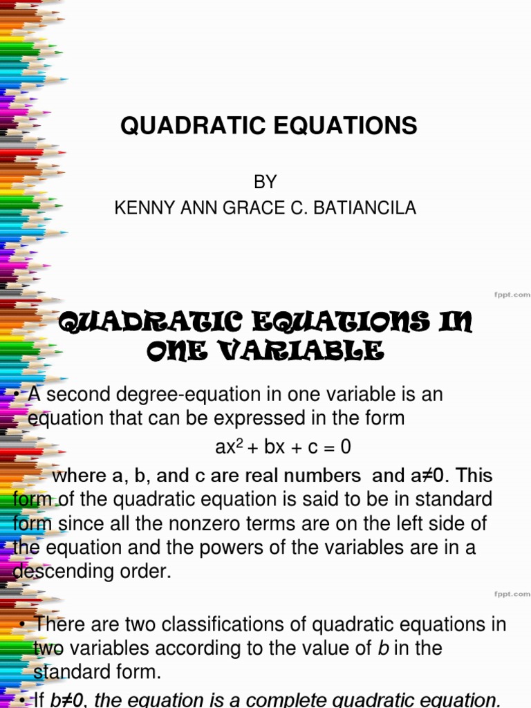 Illustrations of Quadratic Equations | PDF | Teaching Methods & Materials